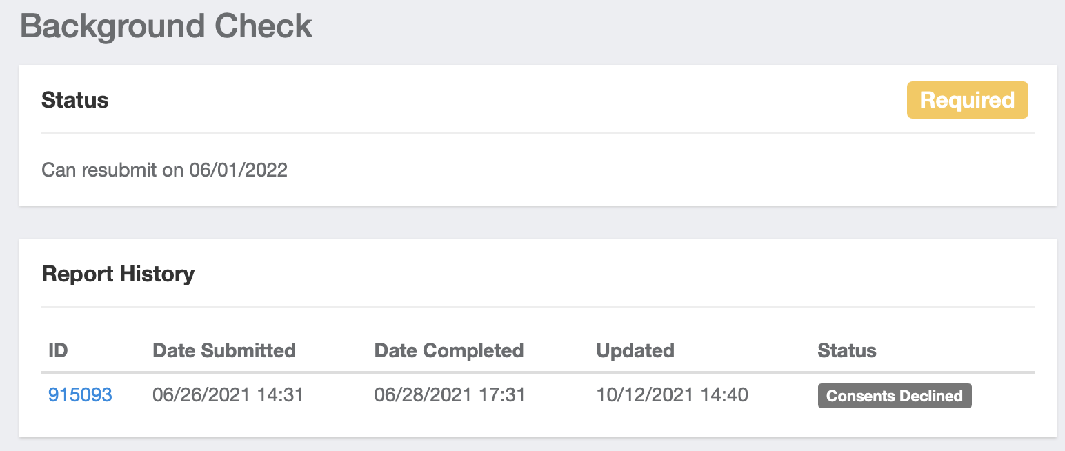 Background Check Status
